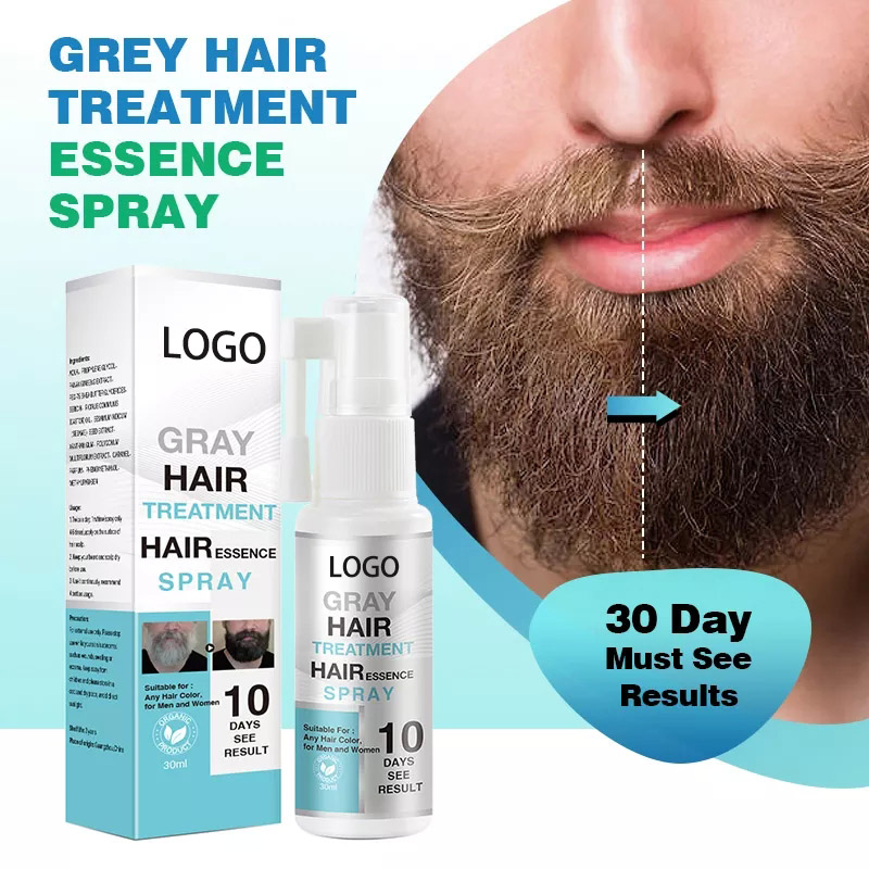 white hair Turn Gray Black Hair treatment Spray 30 Days black hair Care ...