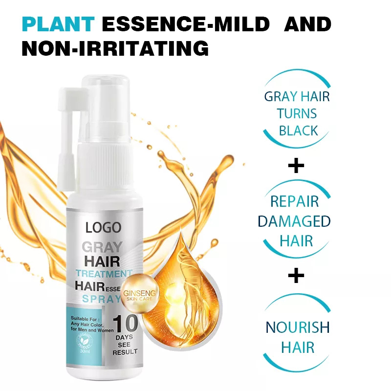 white hair Turn Gray Black Hair treatment Spray 30 Days black hair Care ...