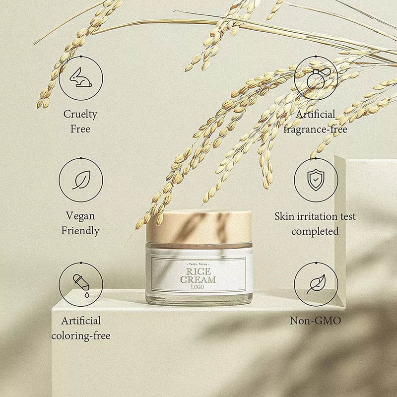 Private Label Whitening Face Cream Lotion Rice Essence Anti-freckle ...